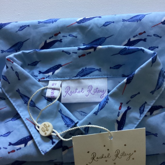 Rachel Riley | Shirts & Tops | Rachel Riley Blue Whale Print Cotton ...